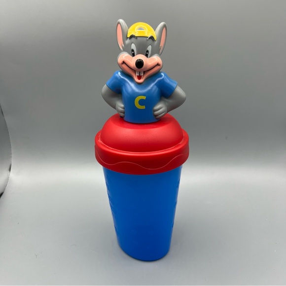 Dining | Chuck E Cheese Collectible Banned Cup 212 Blue Red No Straw ...